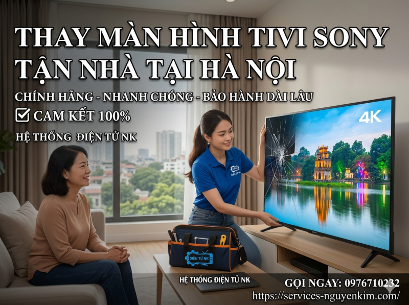 Thay Màn Hình Tivi Sony Tận Nhà Tại Hà Nội | Điện Tử NK - Gọi Là Có Mặt